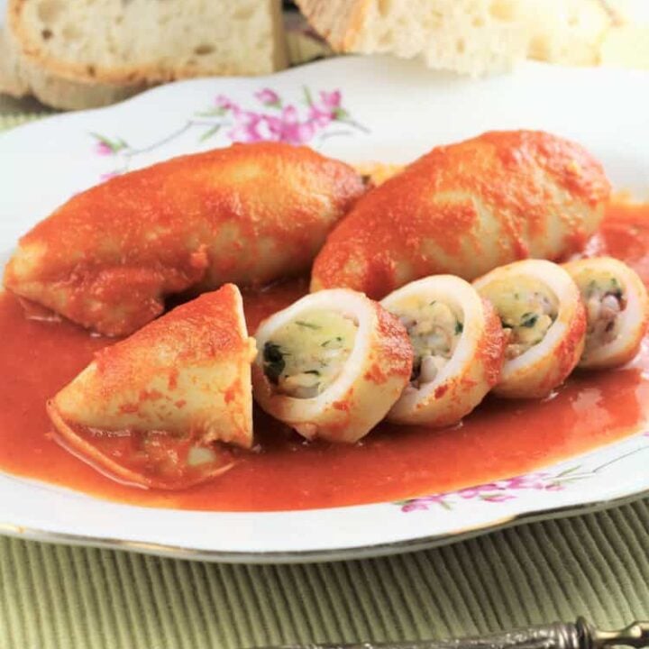 Stuffed Calamari in Tomato Sauce - Mangia Bedda