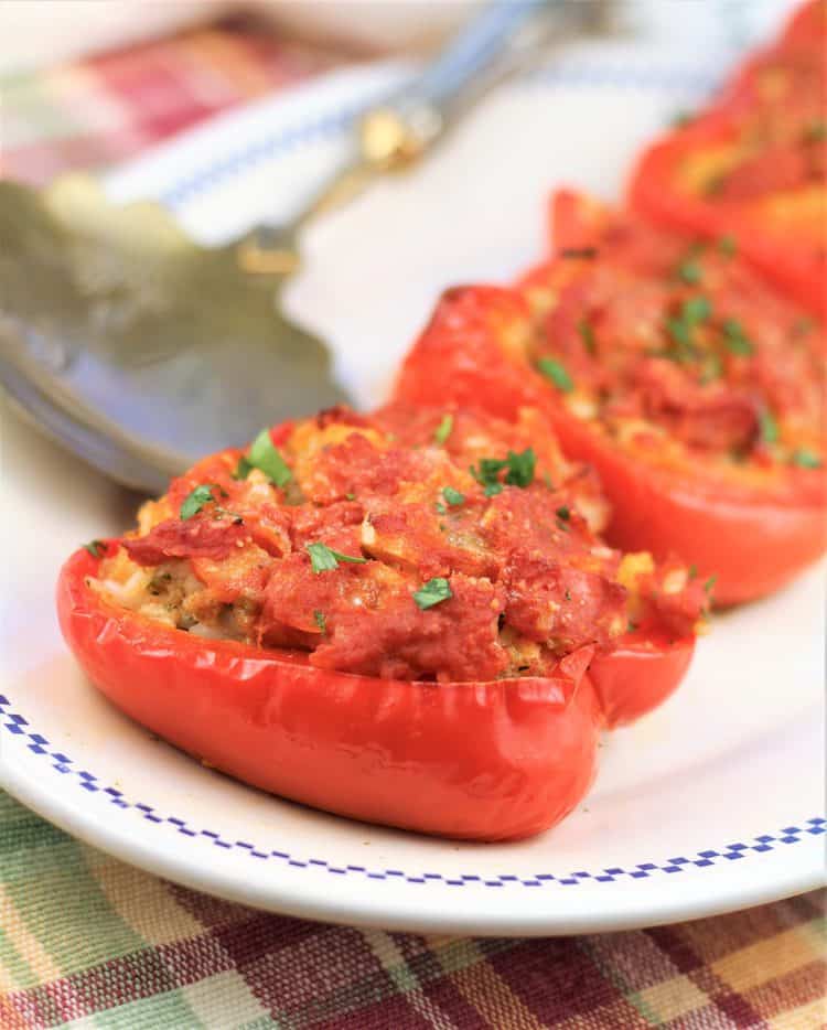 Italian Stuffed Peppers with Meat and Rice - Mangia Bedda