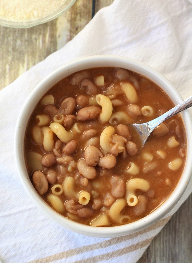 White Bean and Potato Soup with Pasta - Mangia Bedda