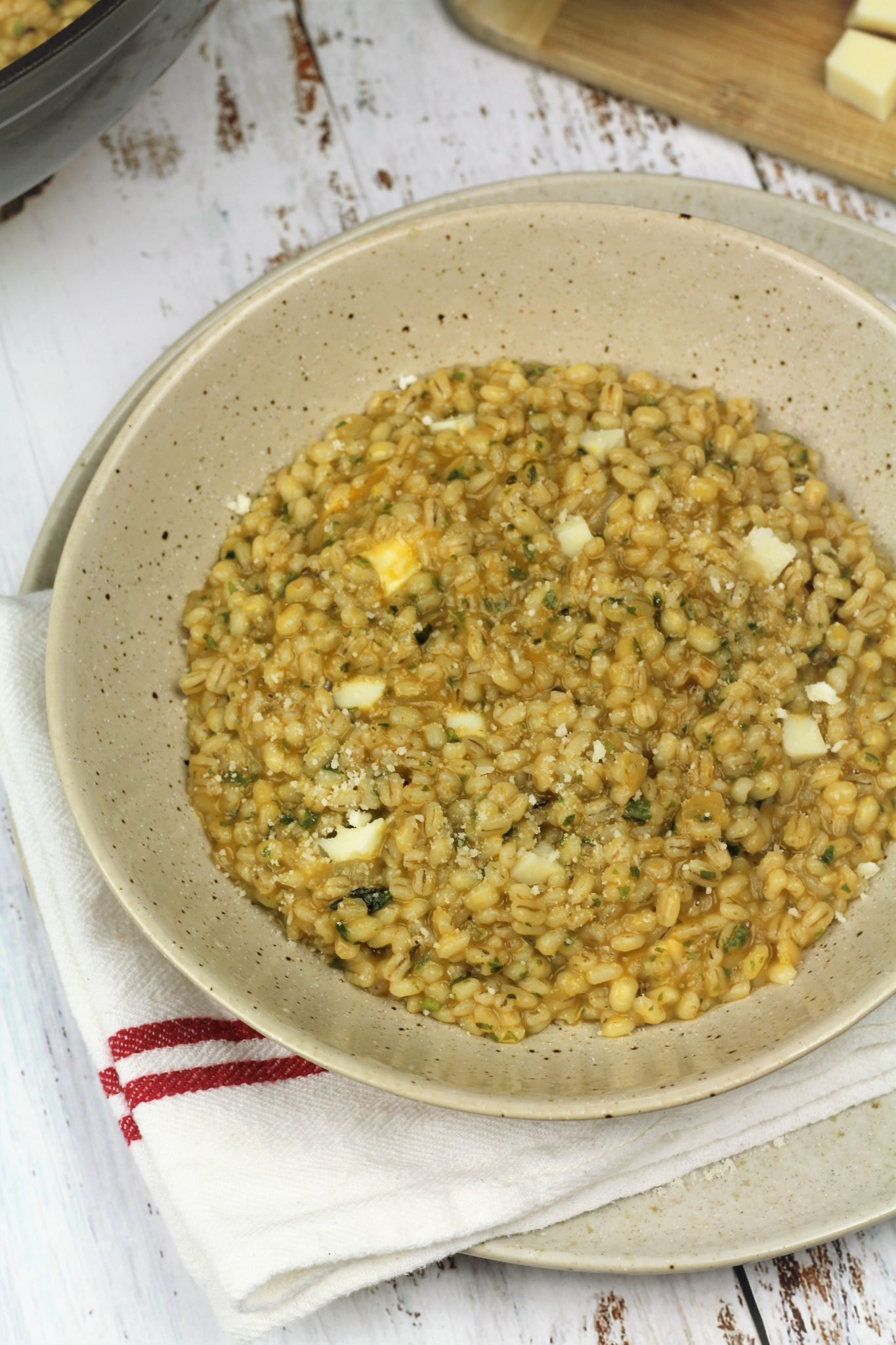 Barley Risotto with Pesto and Mozzarella - Mangia Bedda