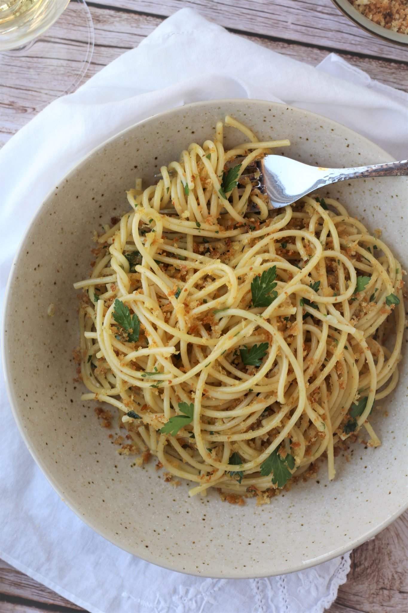 Sicilian Pasta with Anchovies and Breadcrumbs - Mangia Bedda