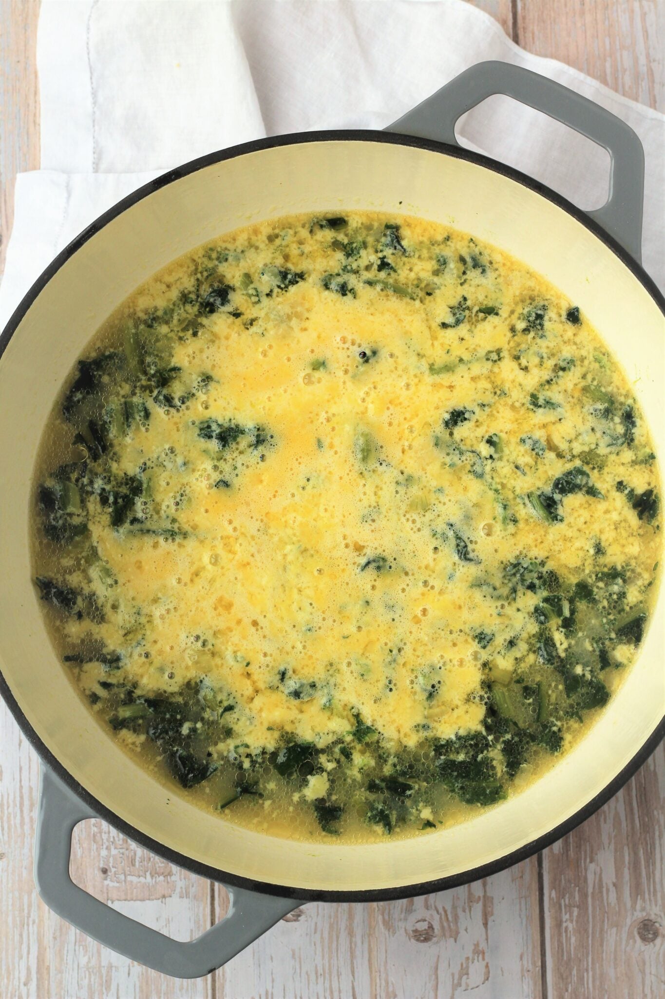 Italian Chicory, Cheese and Egg Soup - Mangia Bedda