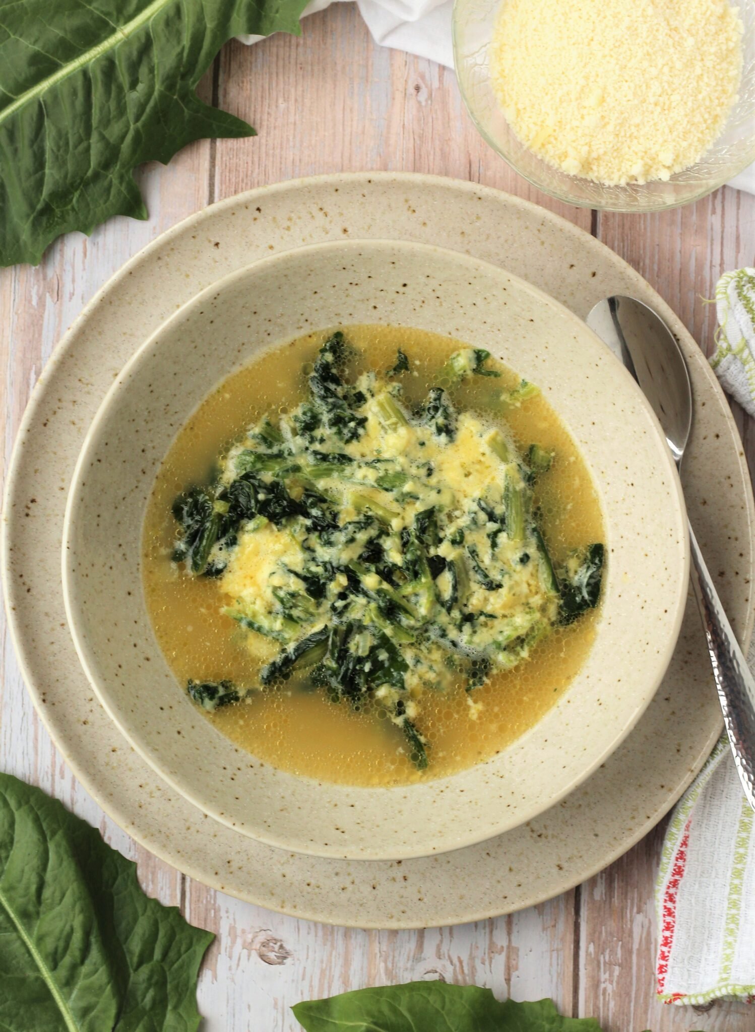 Italian Chicory, Cheese and Egg Soup - Mangia Bedda