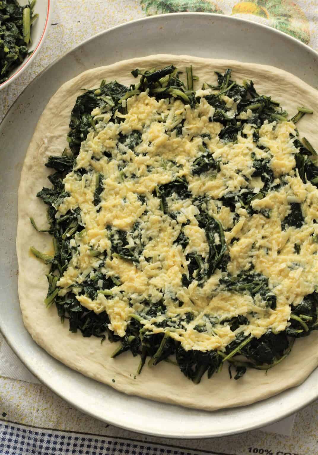 Chicory, Egg and Cheese Stuffed Pizza - Mangia Bedda