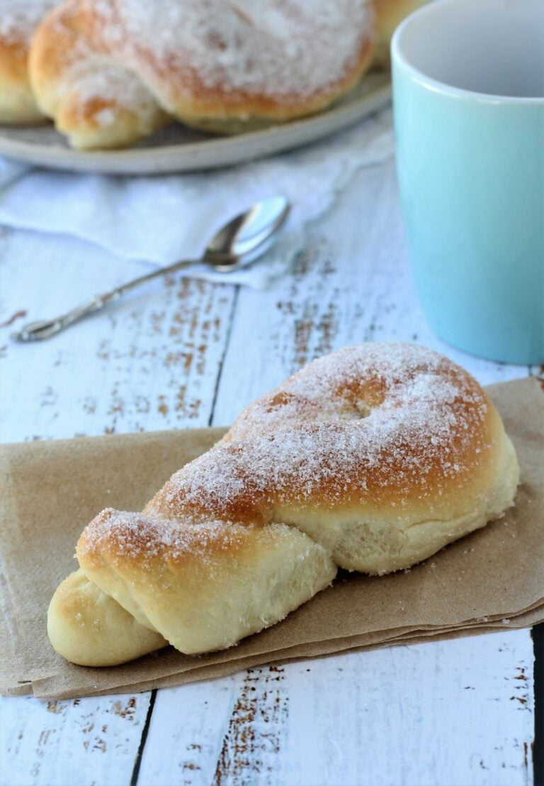 Baked Brioche Sugar Twists - Mangia Bedda