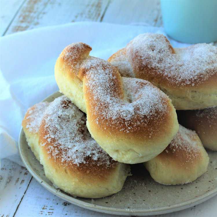 Baked Brioche Sugar Twists - Mangia Bedda