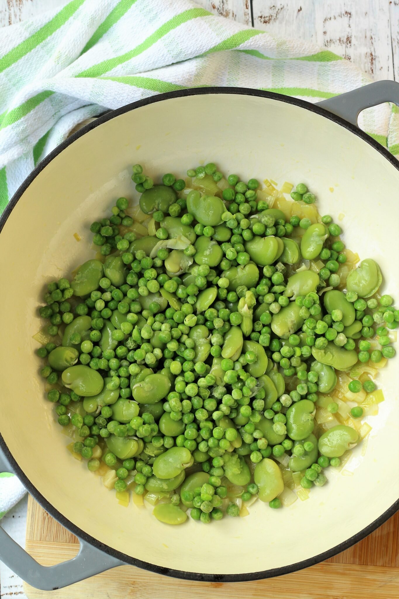 Pasta with Fava Beans and Peas - Mangia Bedda