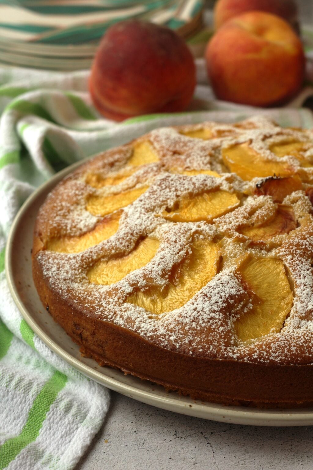 Fresh Peach Cake with Olive Oil - Mangia Bedda