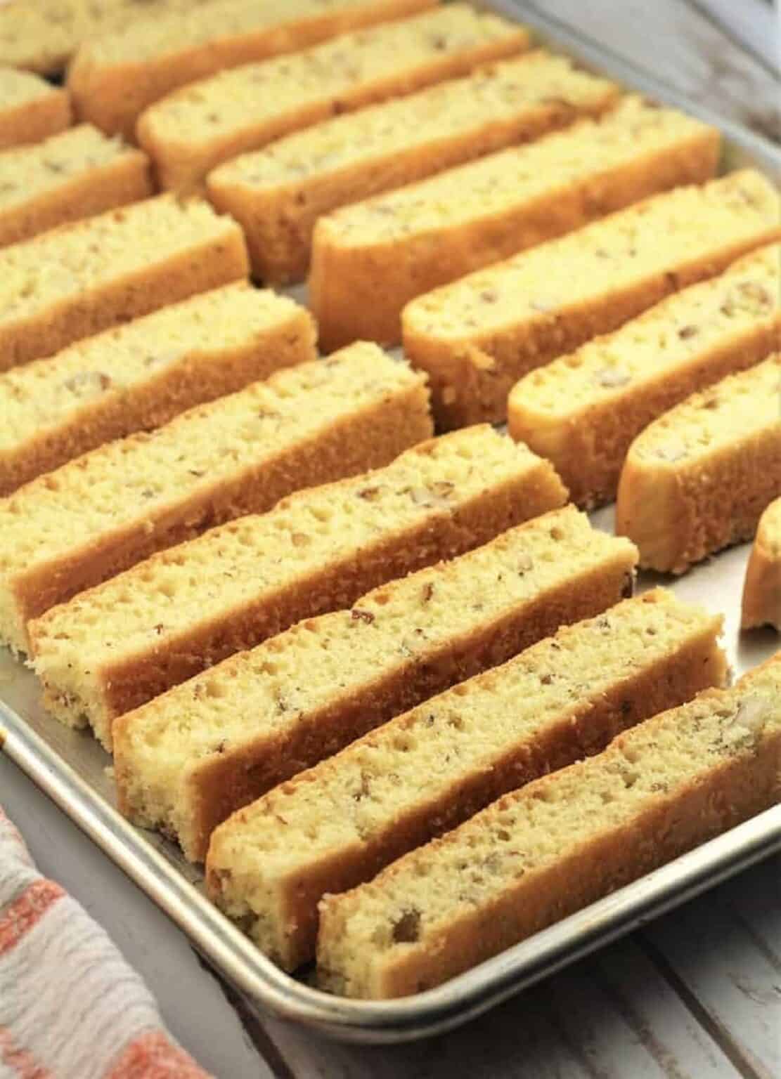 Sheet Pan Almond Biscotti - Mangia Bedda